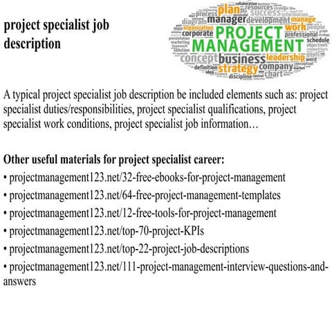 Project specialist job description | PPT