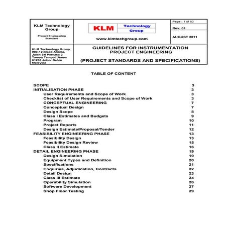 Project standards and_specifications_instrumentation_project ...