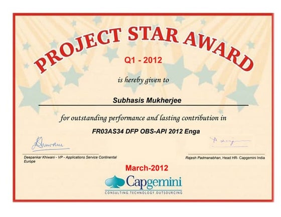 Team Extra Milier Award - Capgemini | PPT