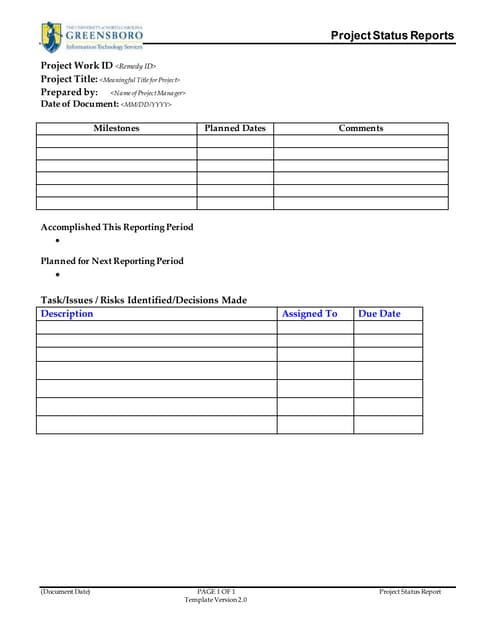 Project End Report - Project Management template