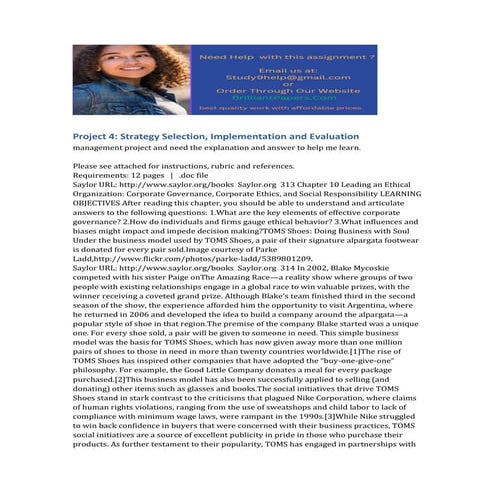 Project Strategy Implementation And Evaluation Pdf