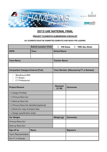 Project submission checklist uae14 | PDF