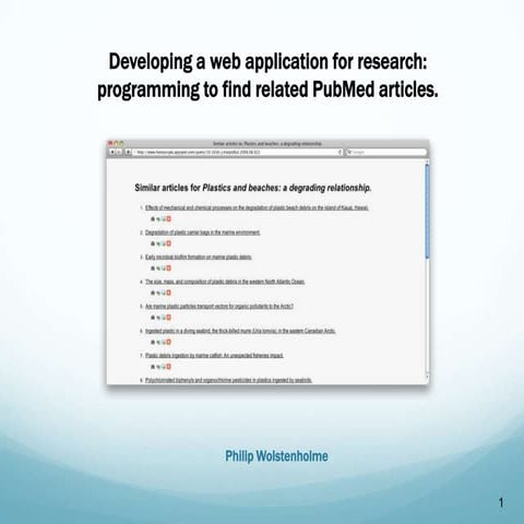 Developing a web application for research: programming to find related ...