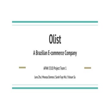 Team project - Data visualization on Olist company data | PDF