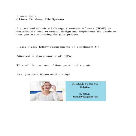 Project topic ( Linux Database File System)Prepare and submi | PDF