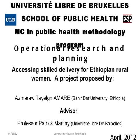 Project to reduce maternal mortality in ethiopia | PPT