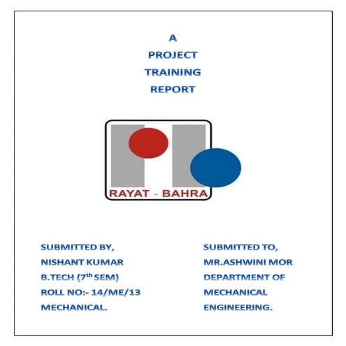 Project training report | PDF
