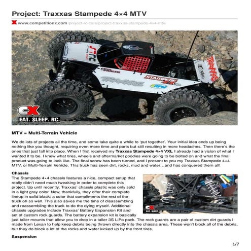 Project: Traxxas Stampede 4x4 MTV | PDF