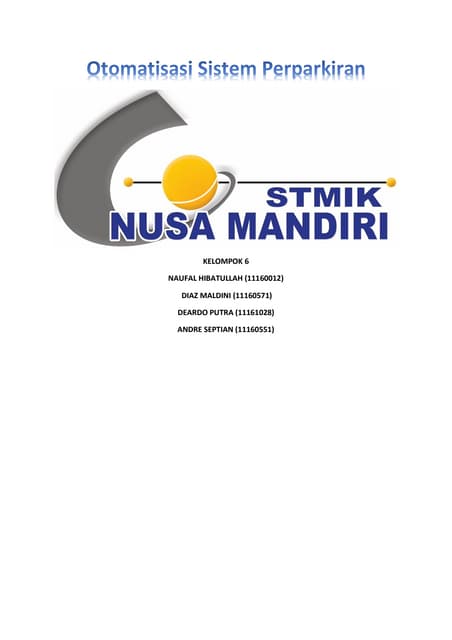 Modul Contoh Diagram UML Parkir | PDF