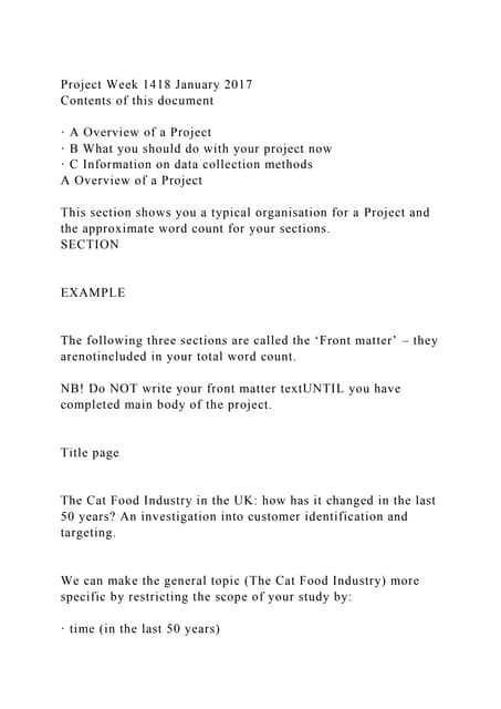 General outline of a proposal for final year project1 | PDF