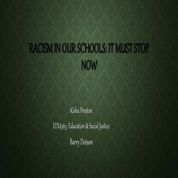 Racism in Schools: It must stop Now!! | PPTX