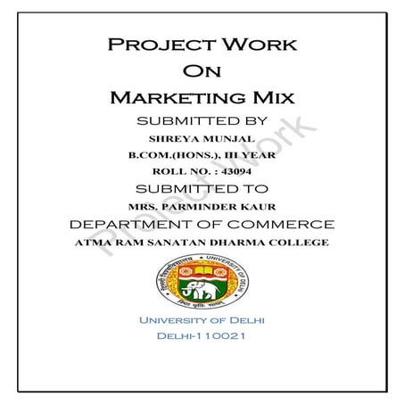 Marketing Project Business Studies Class 12 | PPTX