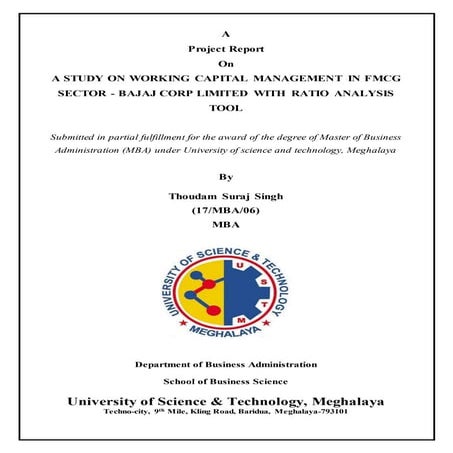 Project report on Working Capital Management | DOCX