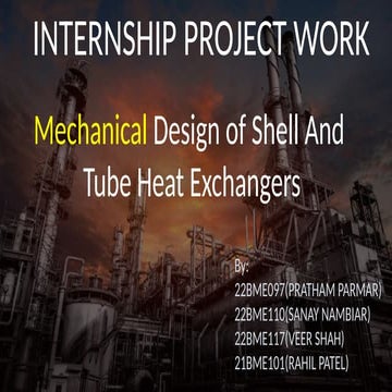Mechanical Design of shell and tube heat exchangers as per ASME Sec ...