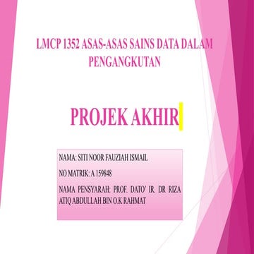 Projek akhir SITI NOOR FAUZIAH ISMAIL A 159848 | PPTX