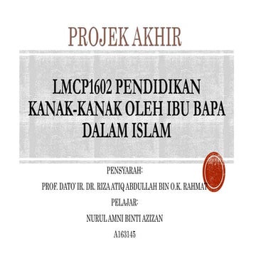 Projek akhir kanak | PPTX