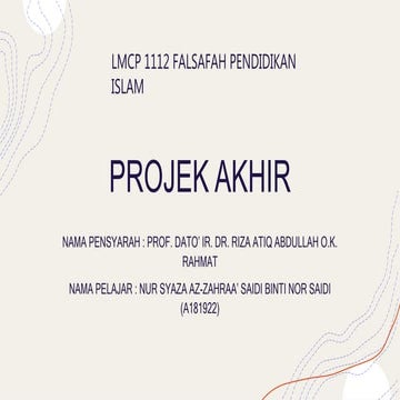 Projek akhir LMCP1112 A181922 | PPT