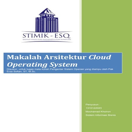 Makalah Arsitektur Cloud Operating System | PDF