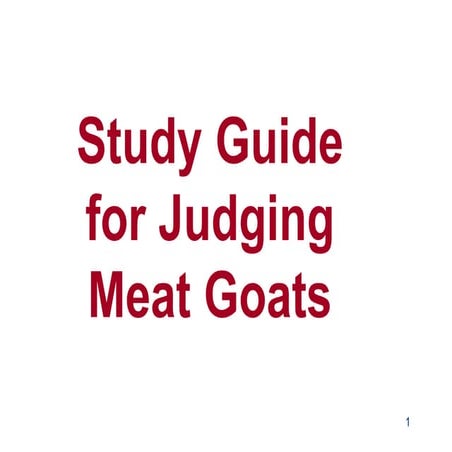 ProjekKambingMuda - Study Guide for Judging Meat Goats | PDF