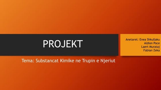 Roli i elementeve kimikë në jetën e njeriut | PPT