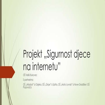 Projekt „Sigurnost djece na internetu” | PPT