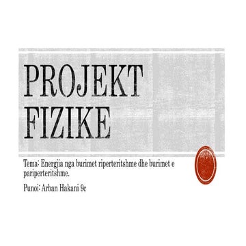 Energjia dhe Burimet e Energjisë | PPTX