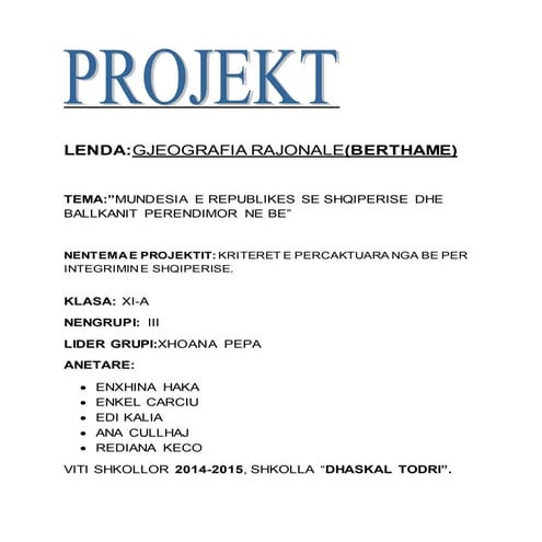 SHQIPERIA DHE BE | DOCX