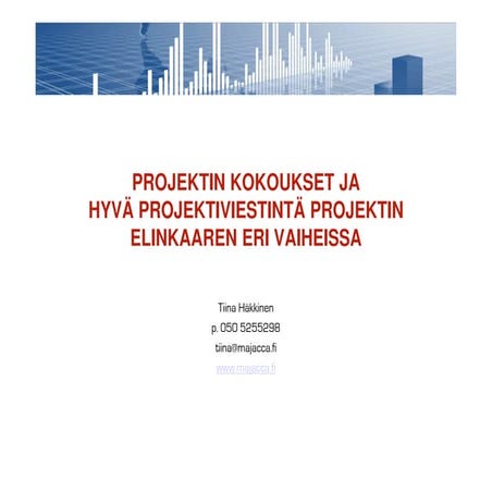 Projektin kokoukset ja hyvä projektiviestintä | PDF