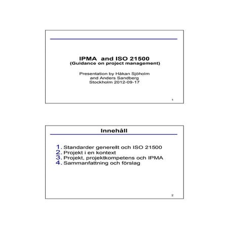 Projektrevision baserat på iso21500 och IPMA | PDF