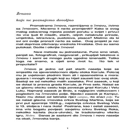 Projekt Žrnovo Esej | DOC