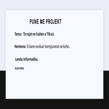 PROJEKT: TE REJAT NE FUSHEN E TIK-UT | PPTX