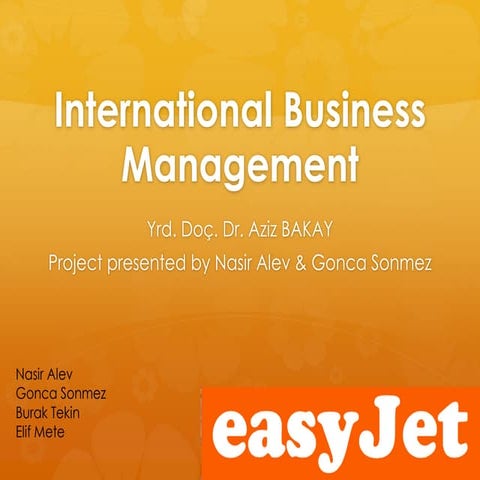 International Business Management: EasyJet | PPT
