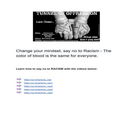 RACISM I SAY NO | PDF