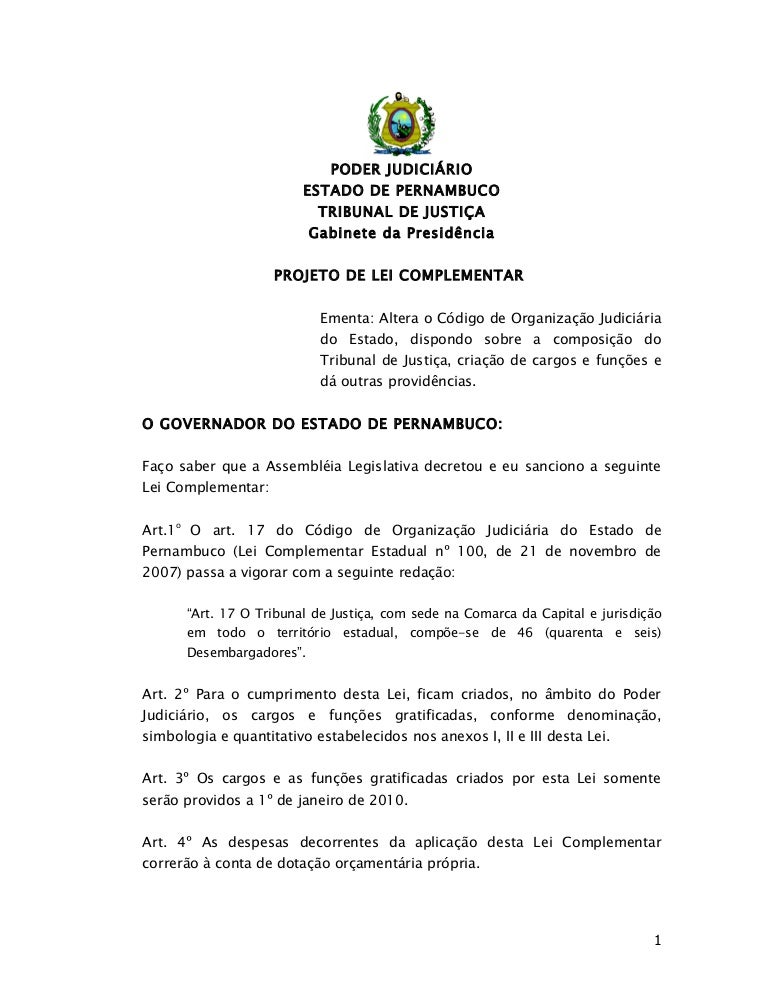 Projeto de lei complementar