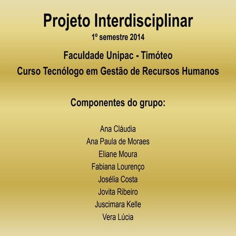 Projeto interdisciplinar | PPT