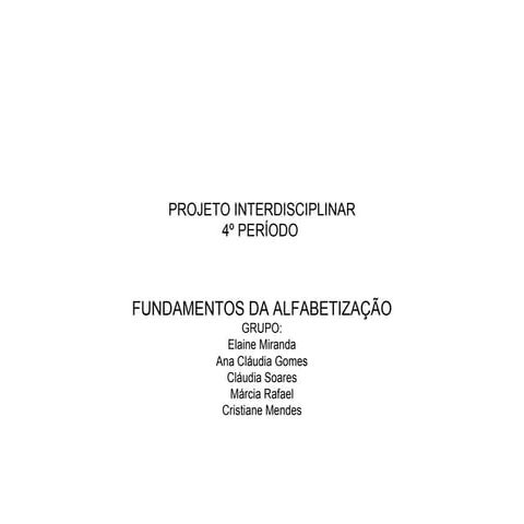 Projeto interdisciplinar slide | PPT