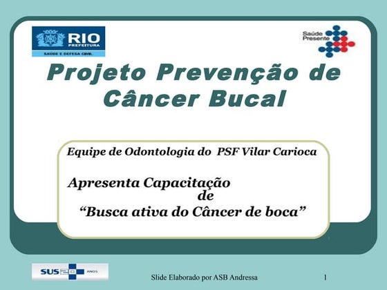 Palestra câncer de boca | PPT