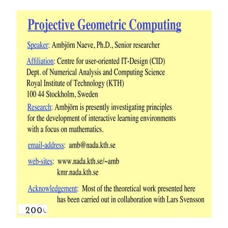 Proj Geom Computing(Siggraph2000) | PPT