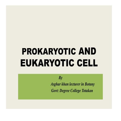 Prokaryotic and eukaryotic cell | PPT