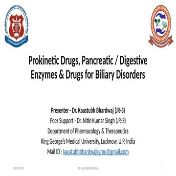 Prokinetics, Pancreatic/Digestive enzymes and Drugs for Biliary ...