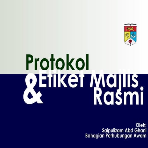 Prokol dan Etiket Majlis | PPT