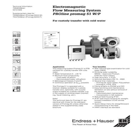Proline PROline Promag 51W/P -Electromagnetic Flowmeter | PDF