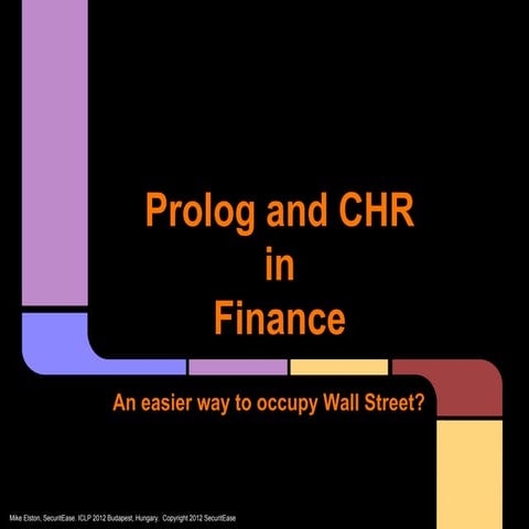 Prolog and CHR in finance | PPT