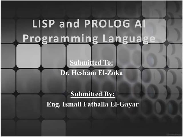 Prolog And Lisp Ppt