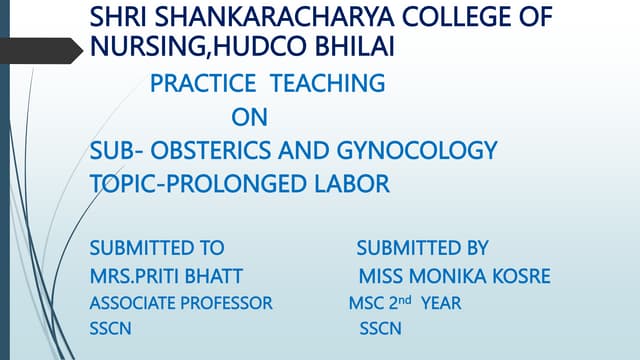 Prolonged labour | PPTX