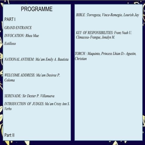 2024 Juniors Prom emade Programme Sample | DOCX
