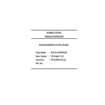 Promes ski kelas 7 mts kurikulum k13 terbaru | PDF