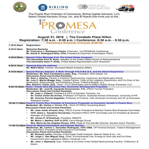 Promesa agenda-2016 | PDF | Business Expos & Conferences | Events