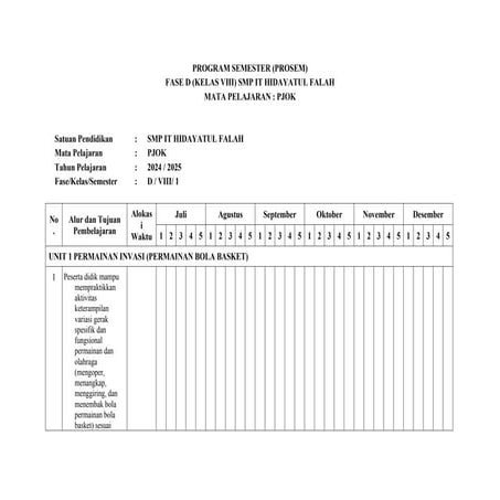 Promes PJOK K-VIII ADAM.docx kelas 1 2 3 | DOCX