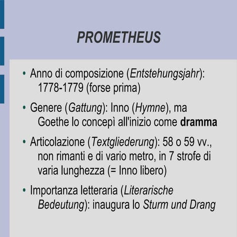 J.W. Goethe: "Prometheus" | PPT